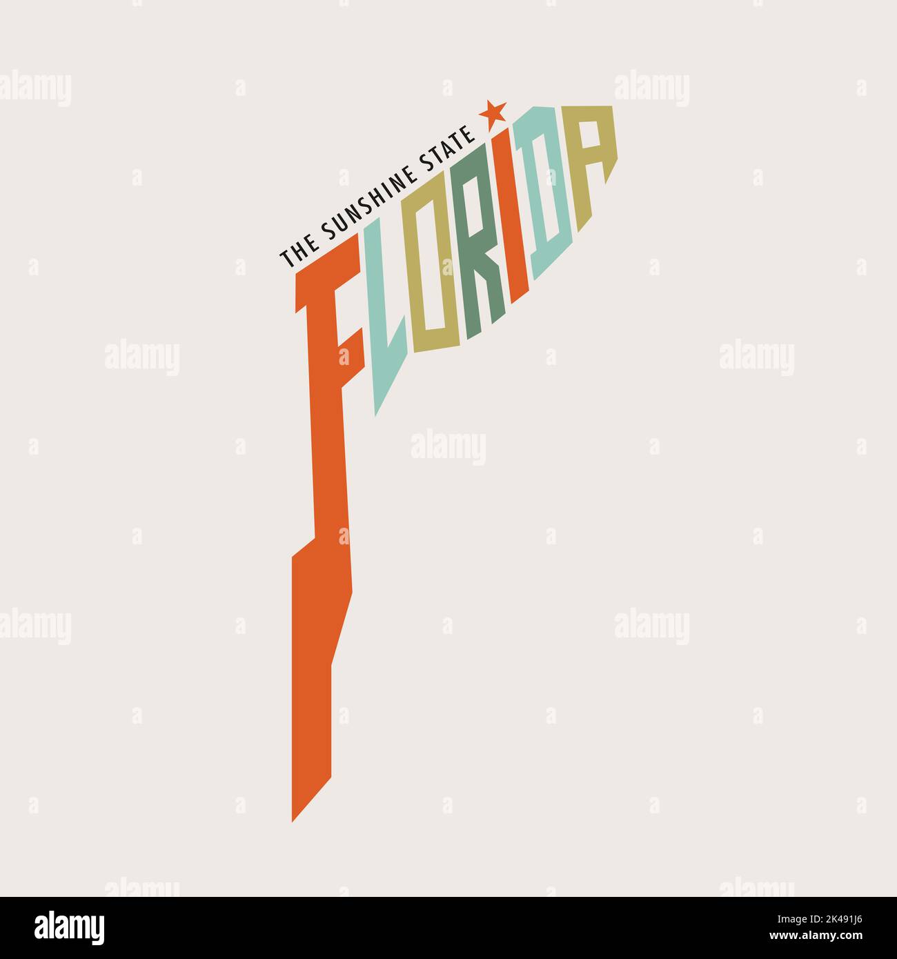 Florida Lettering Map Logo words embedded in shape Stock Vector Image ...