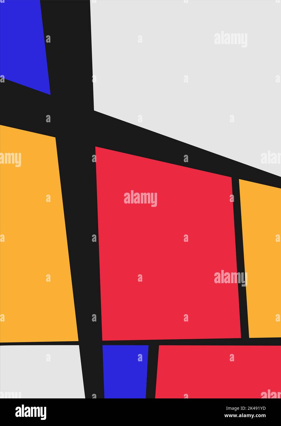 Modern poster with dinamic pattern inspired by Mondrian Stock Vector ...