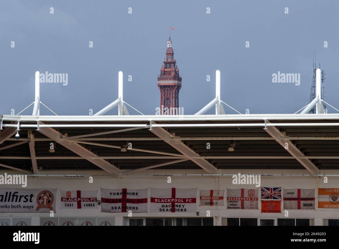 General view inside Bloomfield Road Stadium looking over to the ...