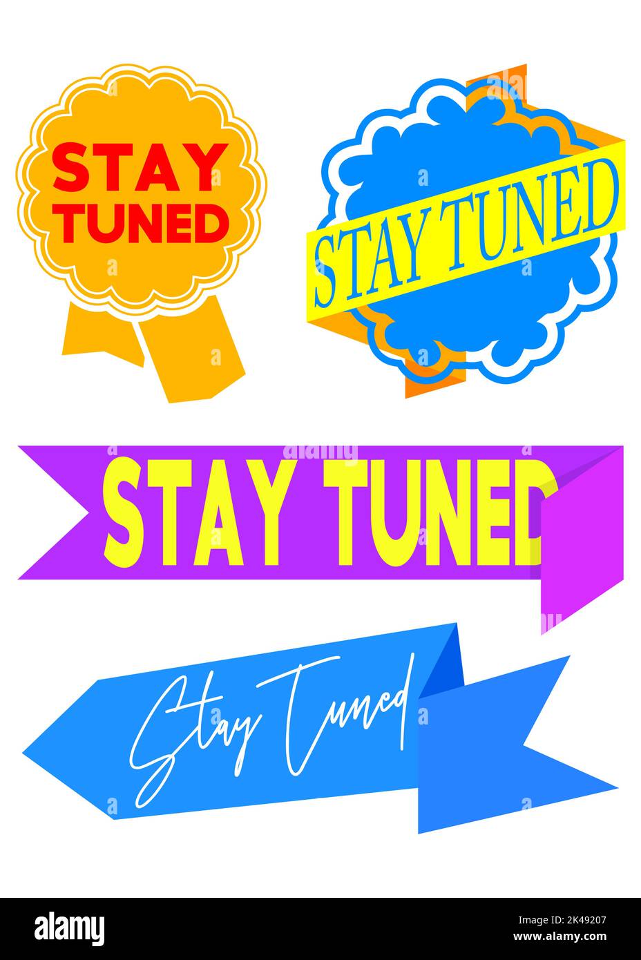 Stay tuned message Stock Vector Images - Alamy