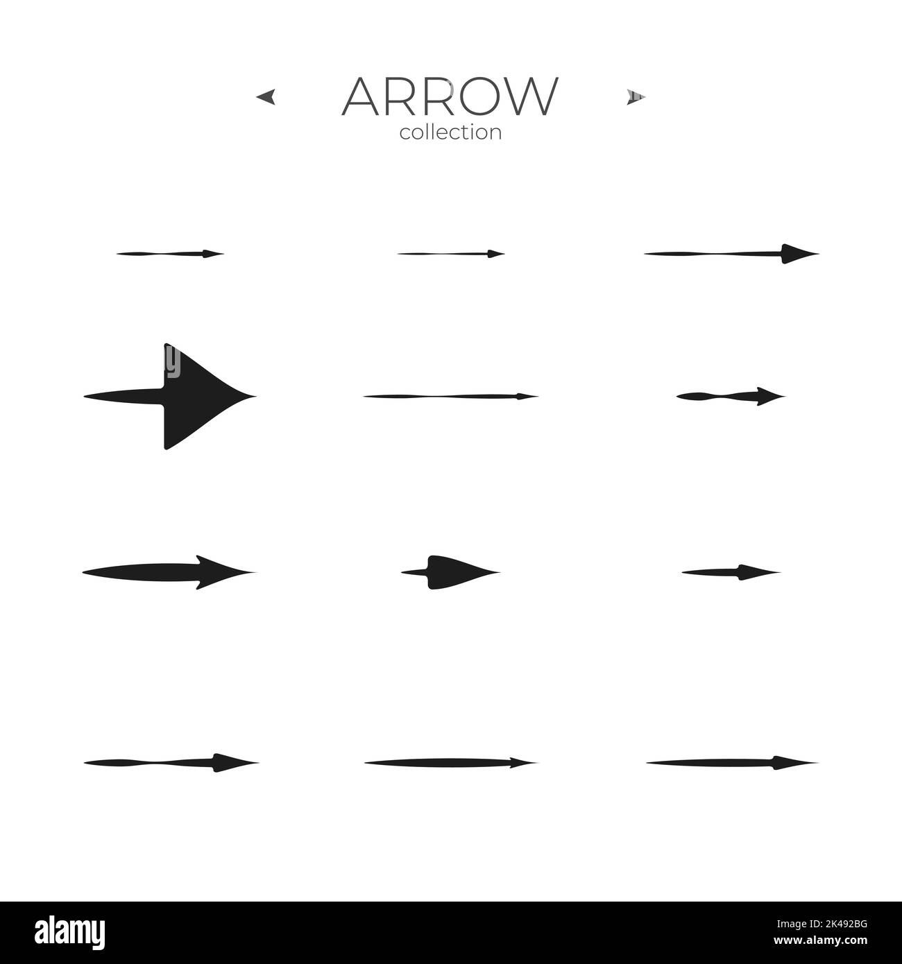 Smooth Line Icons. Smooth arrow symbol collection. Thin line style. Web ...