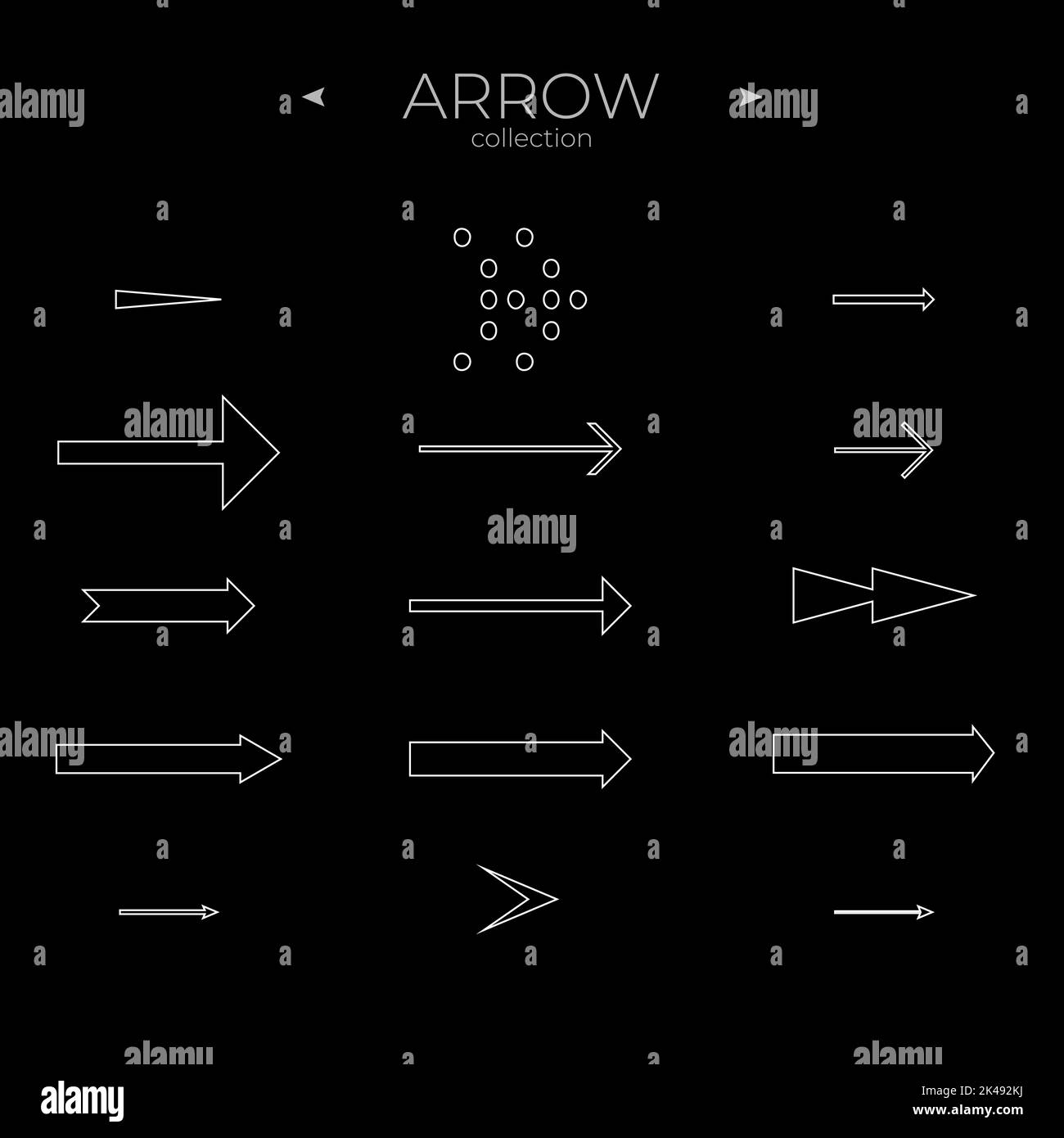Line Arrow icon set. Line icons collection. Thin line style. For Web Graphics. Vector ...