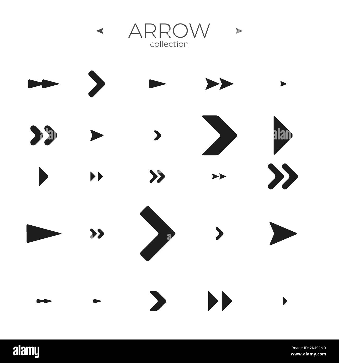 Simple set of arrow icons. Universal Arrow icon. Trendy line style. Simple Minimal Pictogram ...