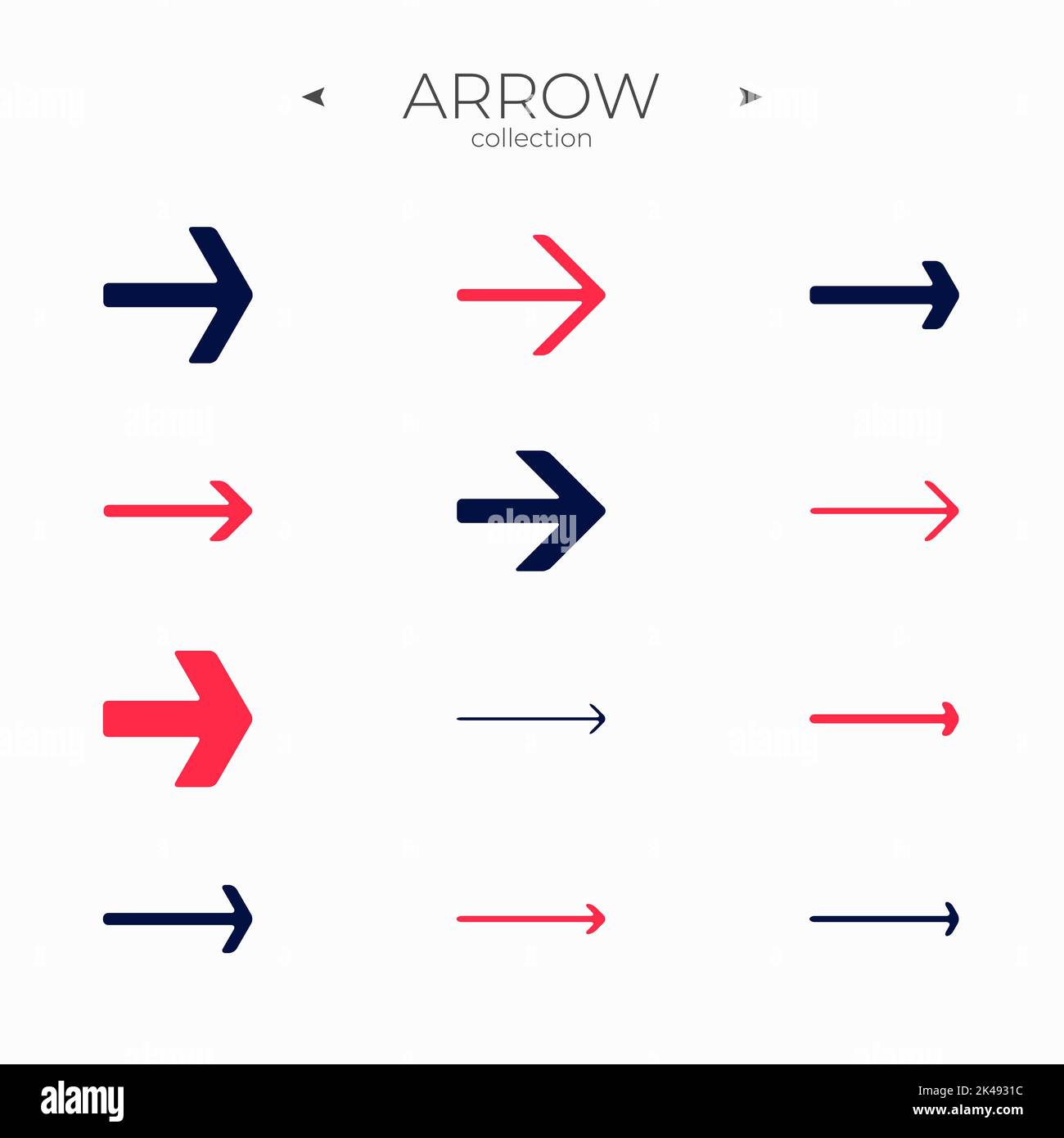 Premium set of arrow line. Arrow vector icon set. Thin line style. To ...