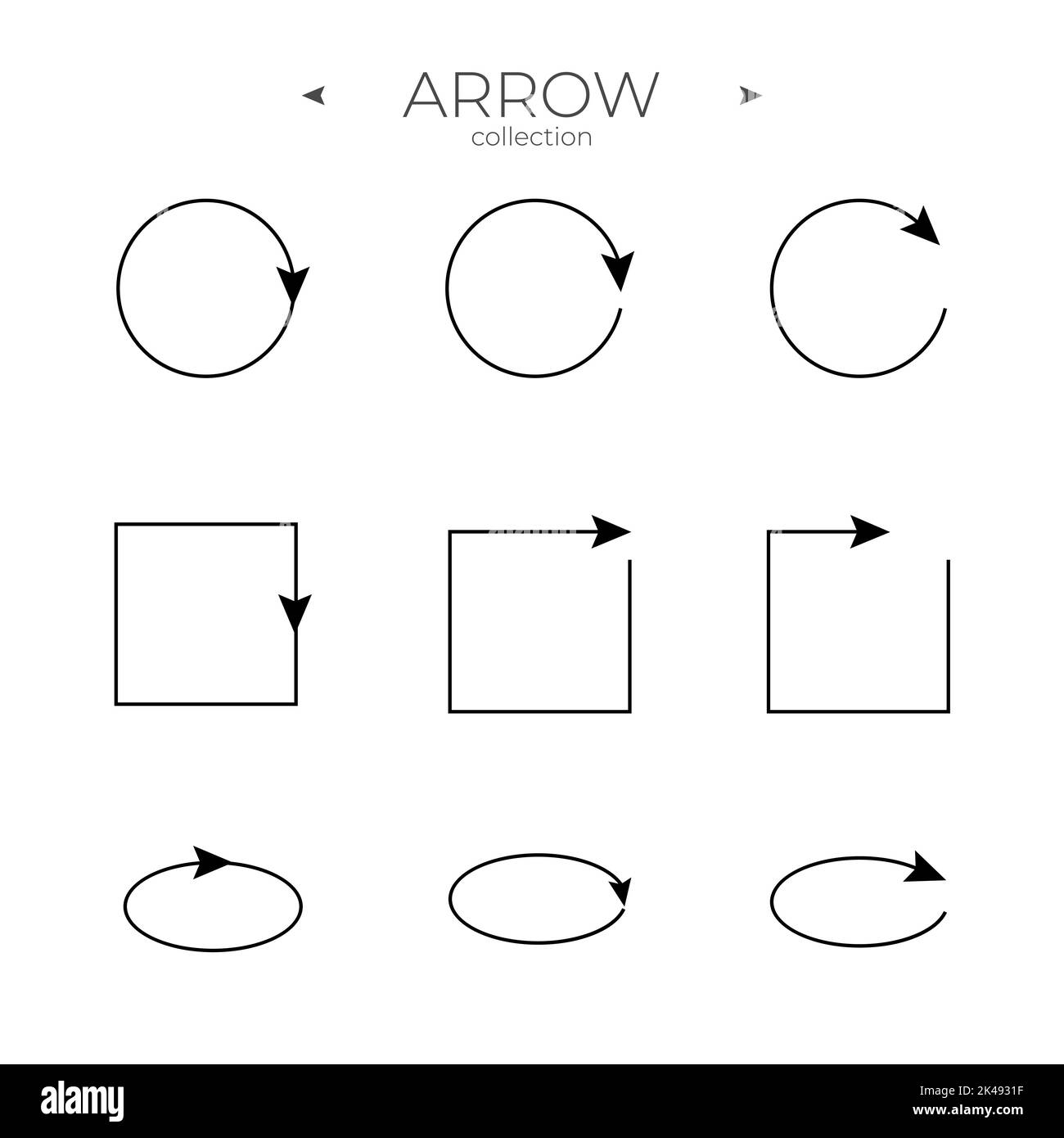 Premium set of arrow line. Line icons collection. Arrow basic UI elements. Simple Minimal ...