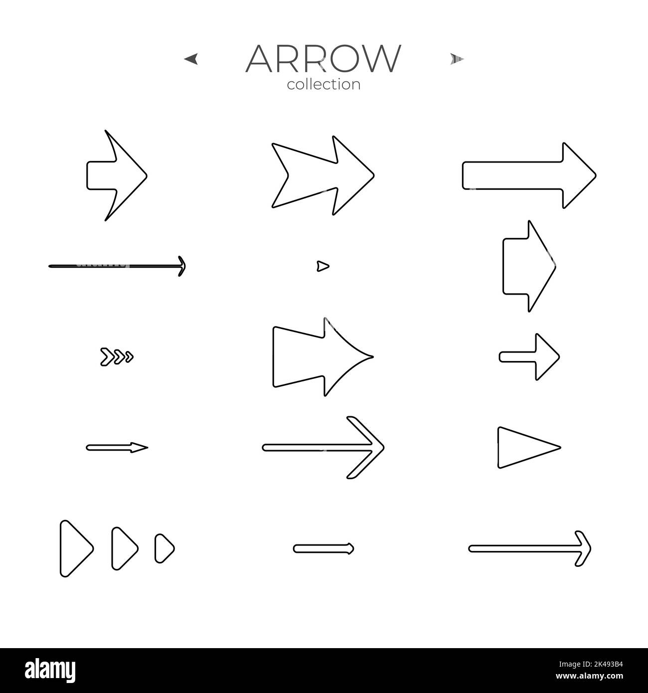 Premium set of arrow line. Line icons collection. Trendy line style. For Web Graphics. Vector ...