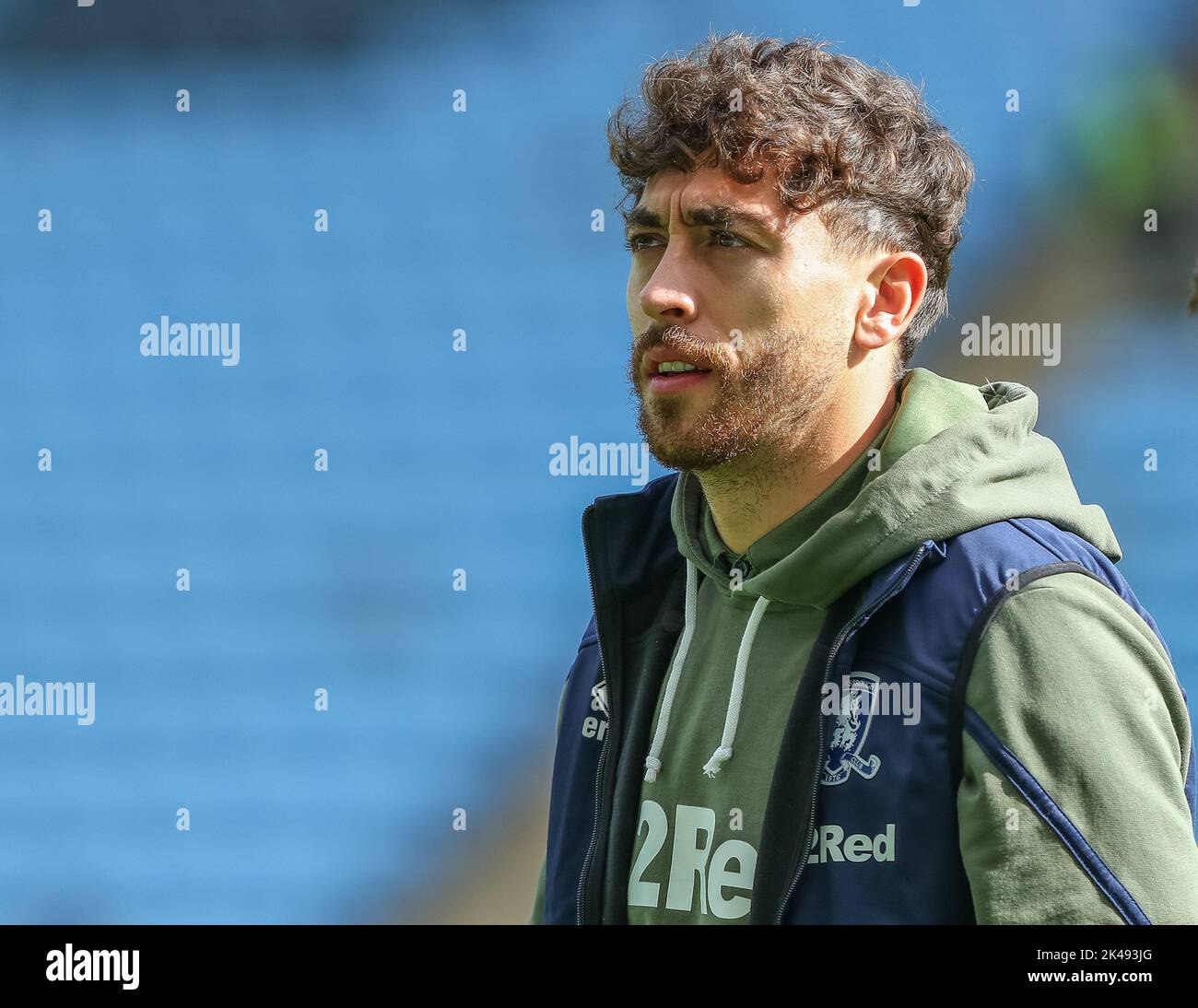 Matt Crooks #25 of Middlesbrough arrives at the stadium ahead of the ...