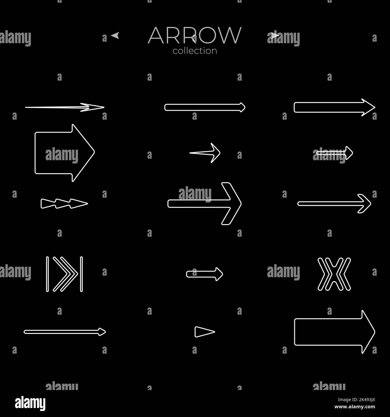 Line Arrow Icon Set Linear Arrow Icons Set Modern Vector Symbols For Apps Vector Stock
