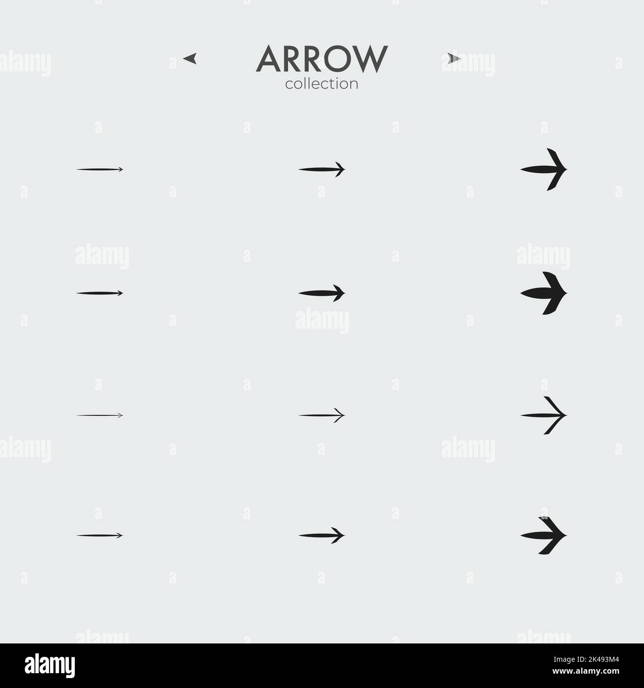 Simple set of arrow icons. Arrows icons set. Modern vector symbols. Simple Minimal Pictogram ...