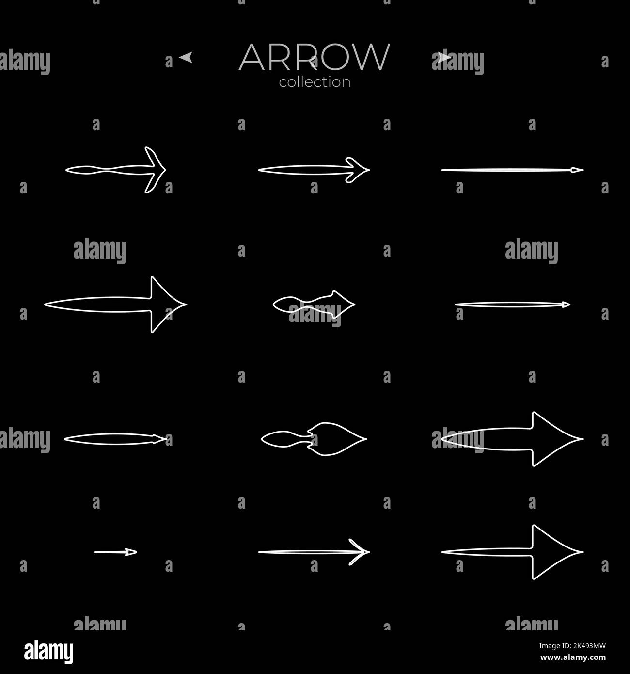 Line Arrow icon set. Linear Arrow icons set. Modern vector symbols. Simple Minimal Pictogram ...