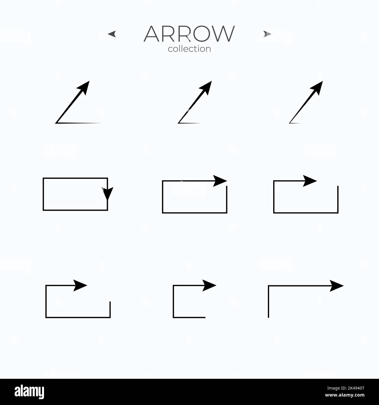 Simple set of arrow icons. Arrow vector icon set. Modern vector symbols. Web symbols for web ...