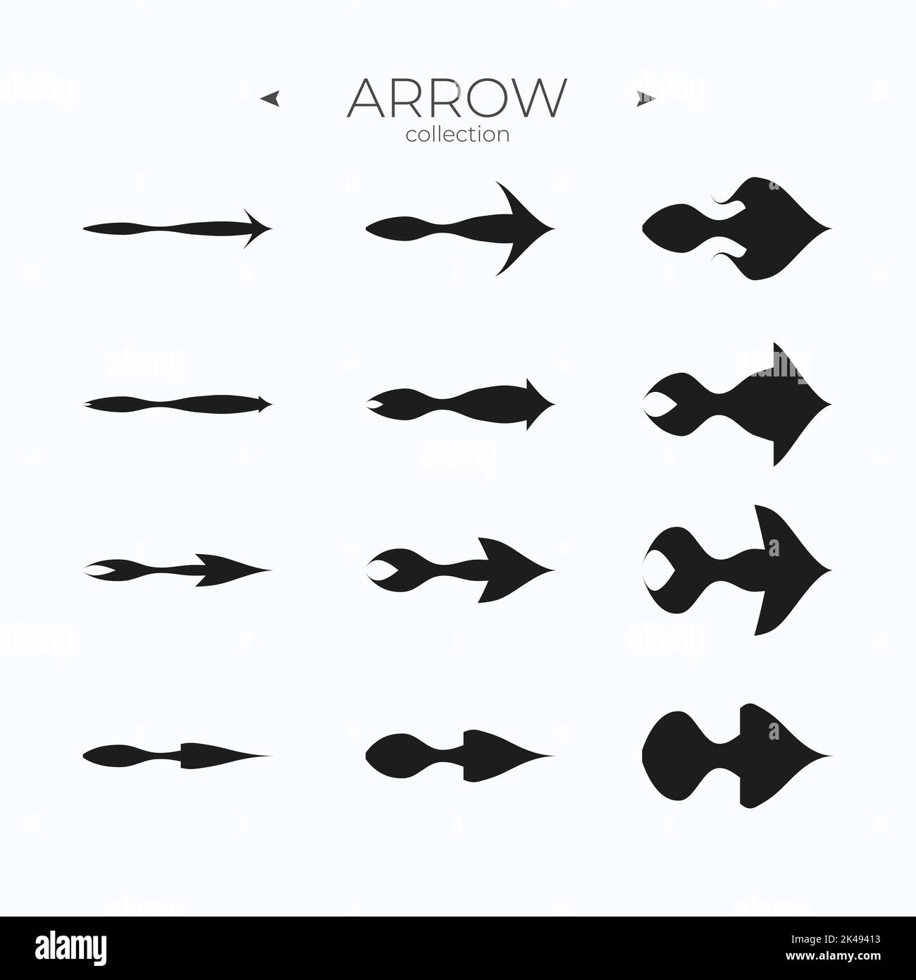 Premium Set Of Arrow Line Smooth Arrow Symbol Collection Arrow Basic
