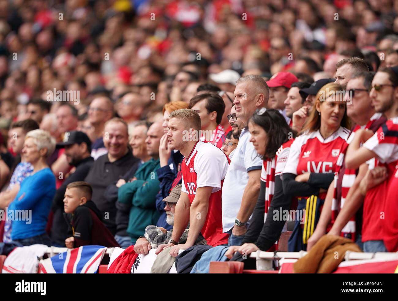 Arsenal fans in the stands during the Premier League match at the ...