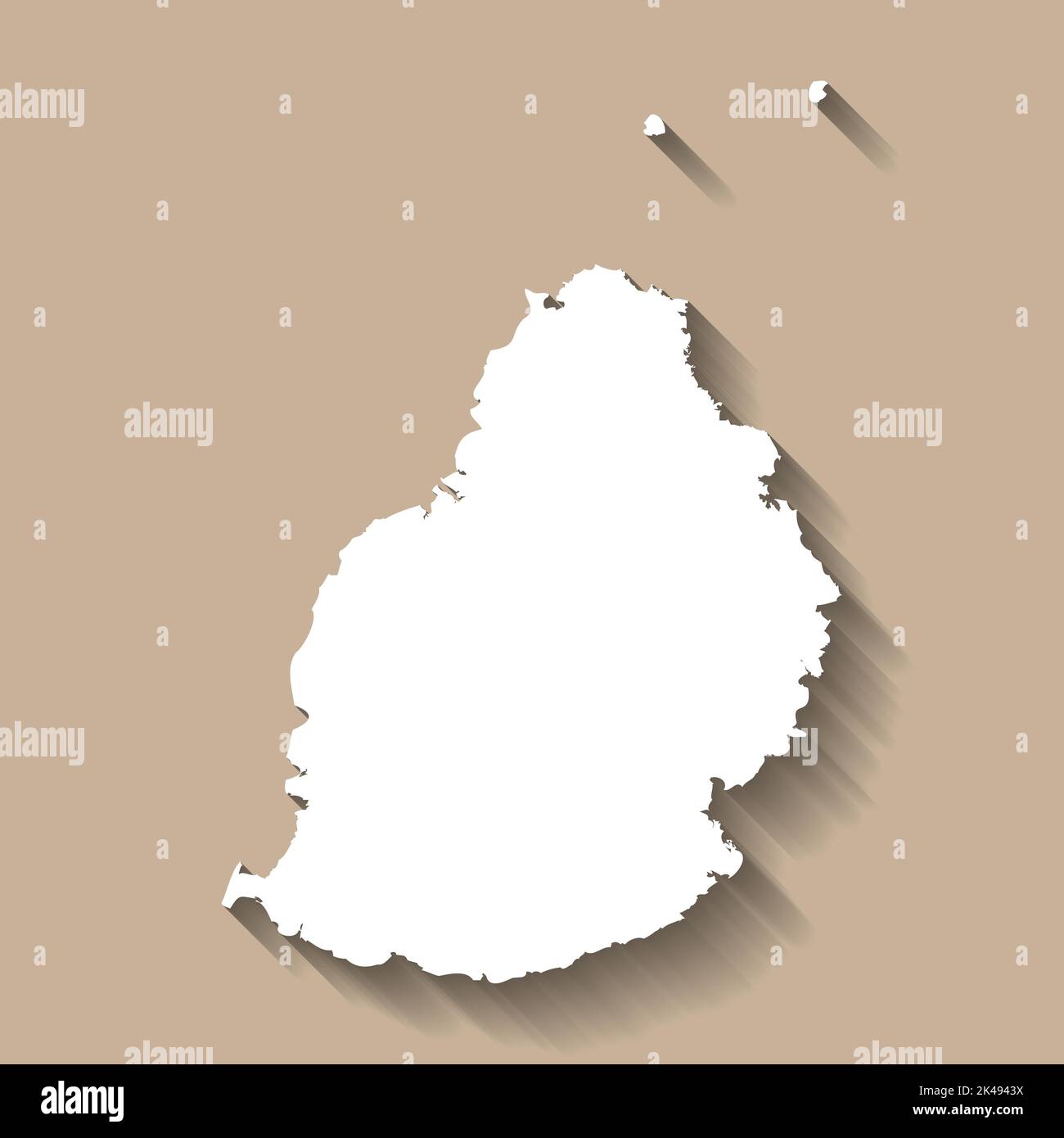 Mauritius vector country map silhouette Stock Vector Image & Art - Alamy