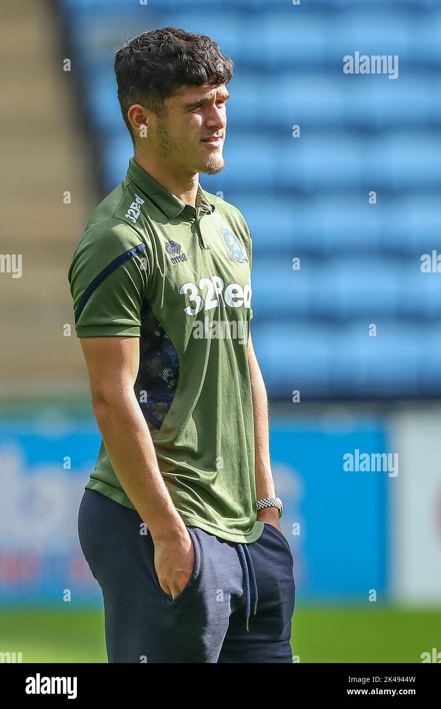 Coventry, UK. 01st Oct, 2022. Ryan Giles #3 of Middlesbrough arrives at ...