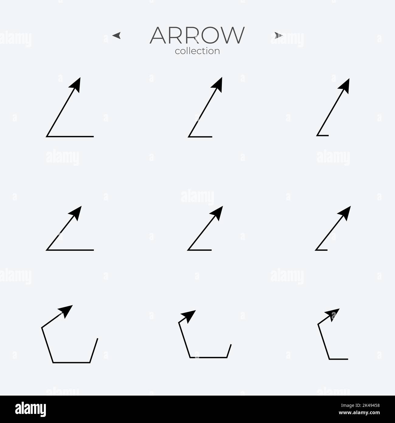 Line Arrow icon set. Line icons collection. Arrow basic UI elements. For Web Graphics. Vector ...