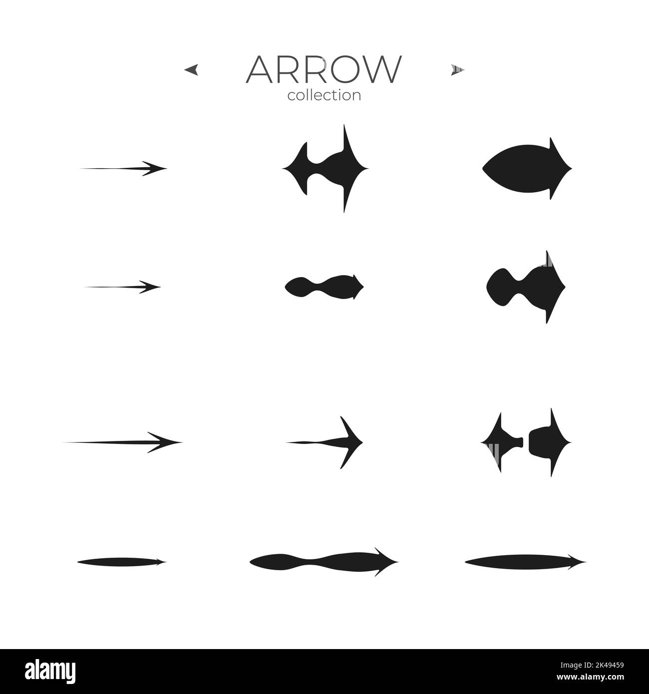 Line Arrow Icon Set Smooth Arrow Symbol Collection Arrow Basic Ui Elements To Use In Web And