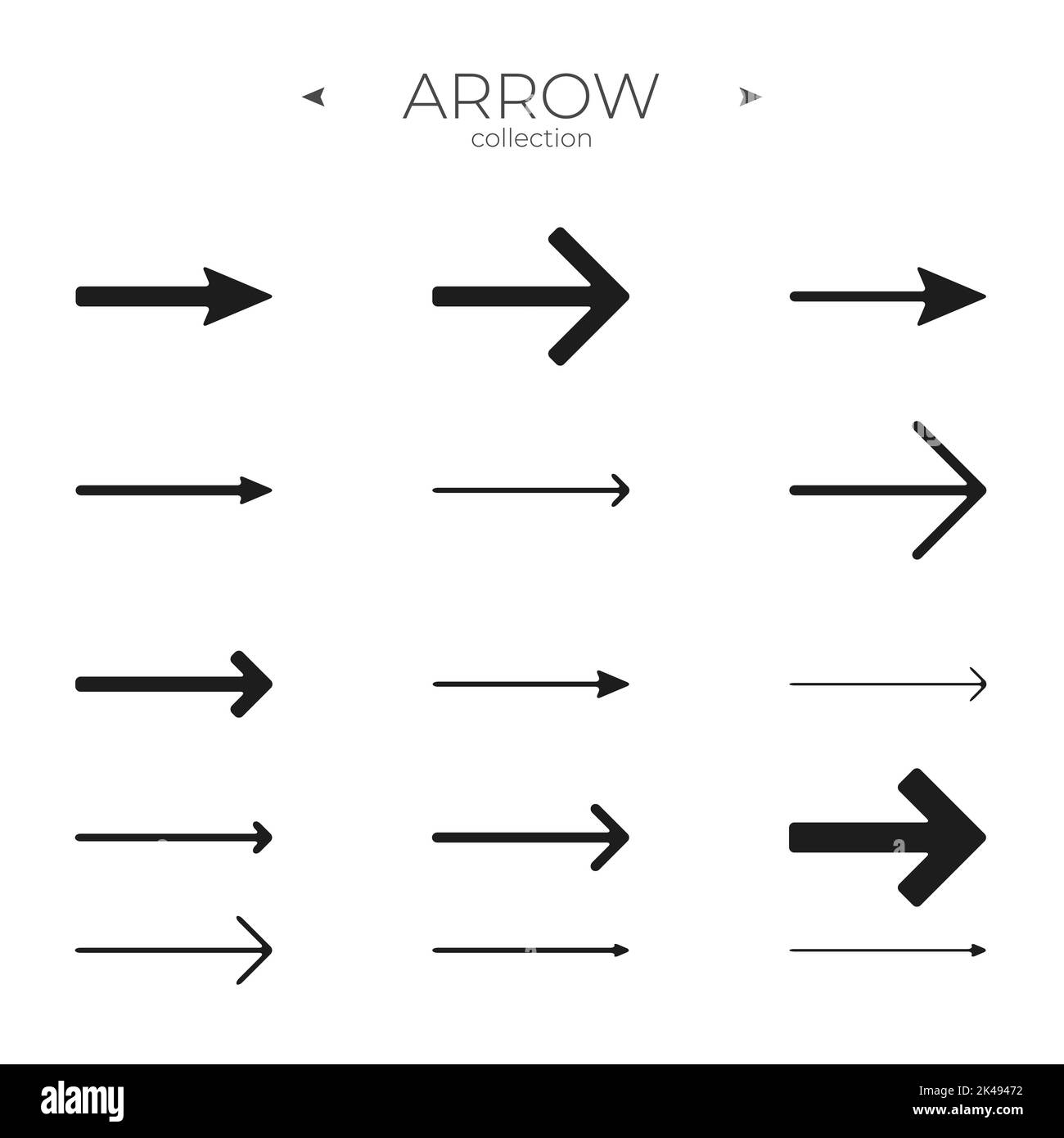 Smooth Line Icons. Smooth arrow symbol collection. Trendy line style. To use in web and mobile ...