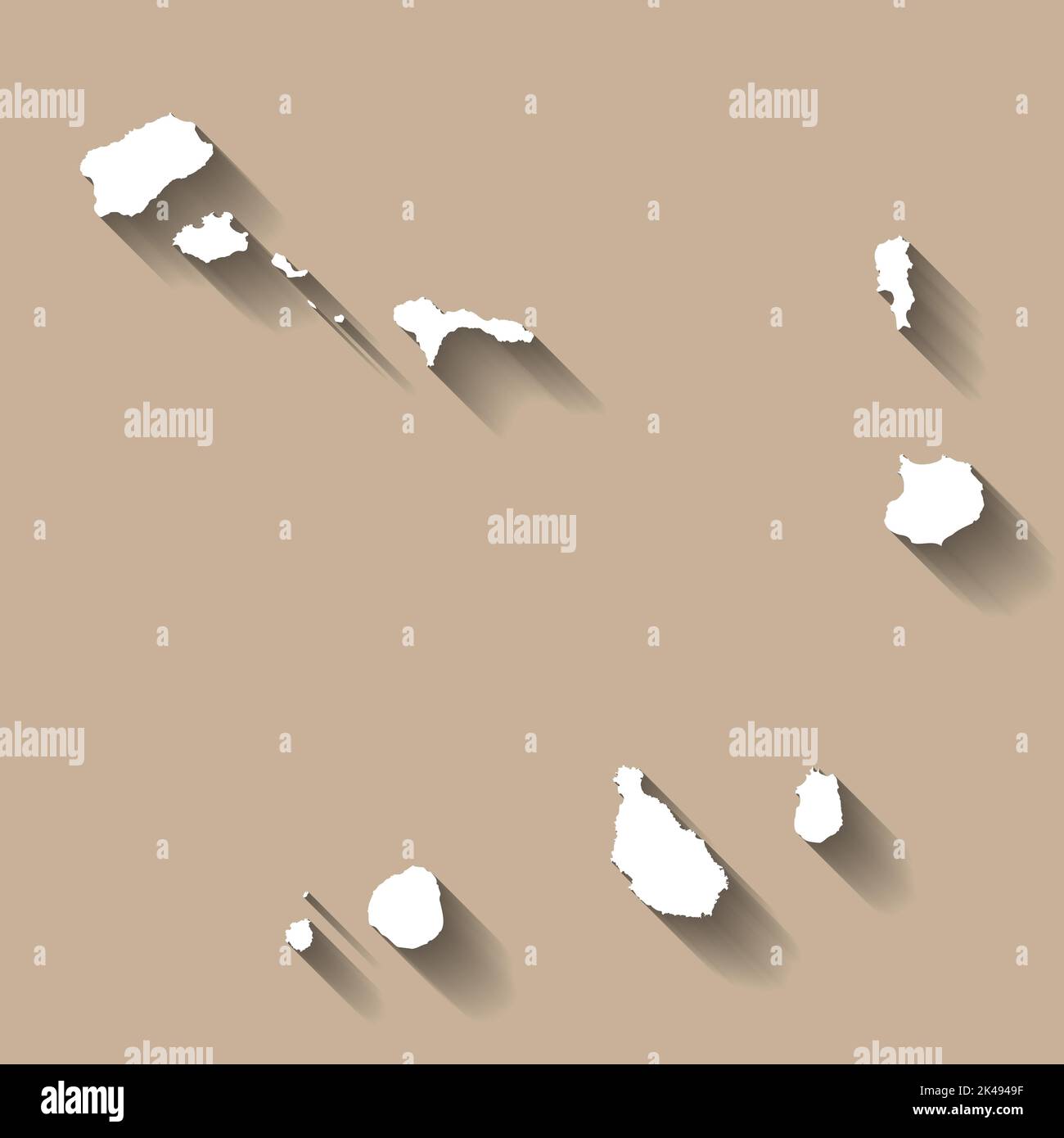 Cape Verde vector country map silhouette Stock Vector Image & Art - Alamy