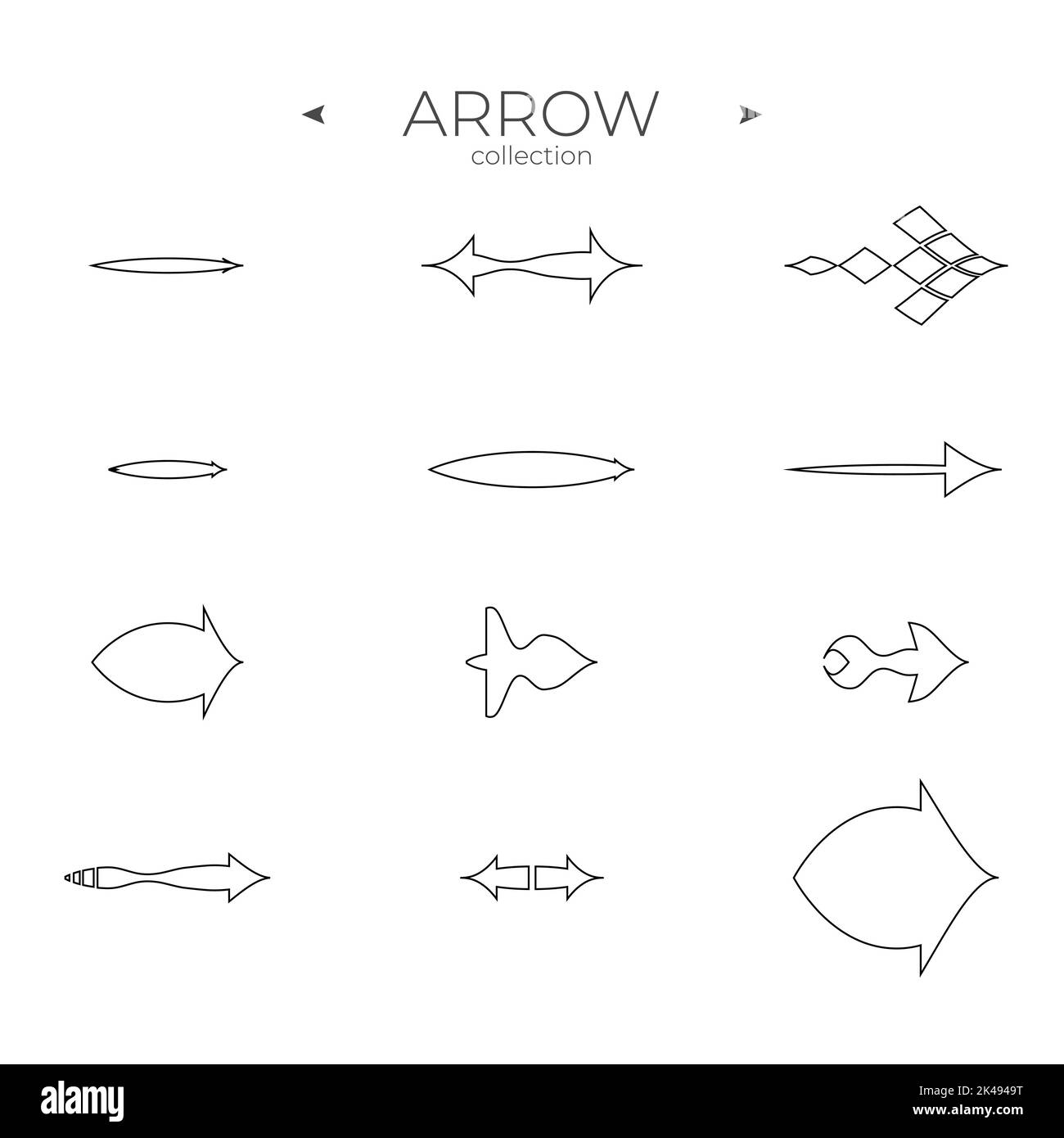 Line Arrow icon set. Arrow vector icon set. Modern vector symbols. For Apps. Editable vector ...