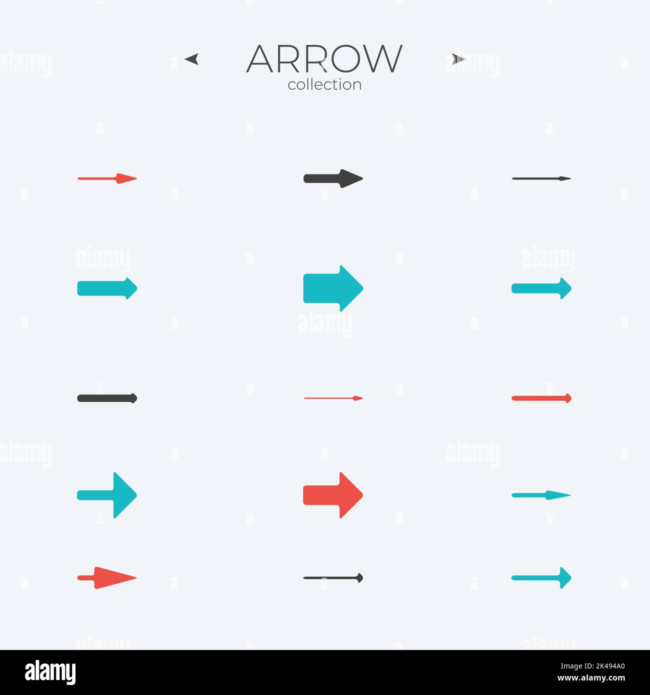 Simple set of arrow icons. Line icons collection. Modern vector symbols ...