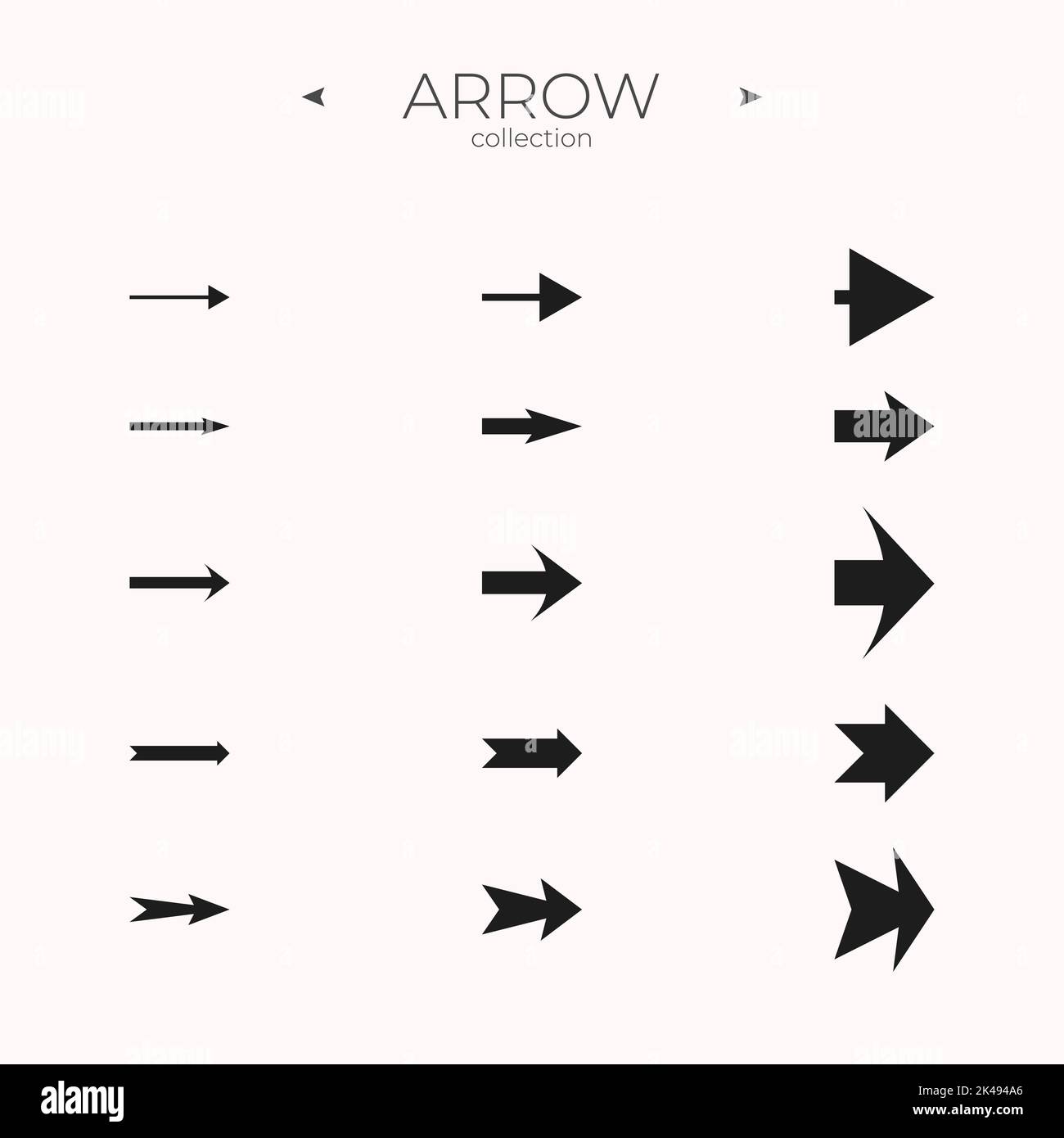 Arrow Icon Set Arrow Symbol Collection Arrow Basic Ui Elements For Web Graphics Vector 0858