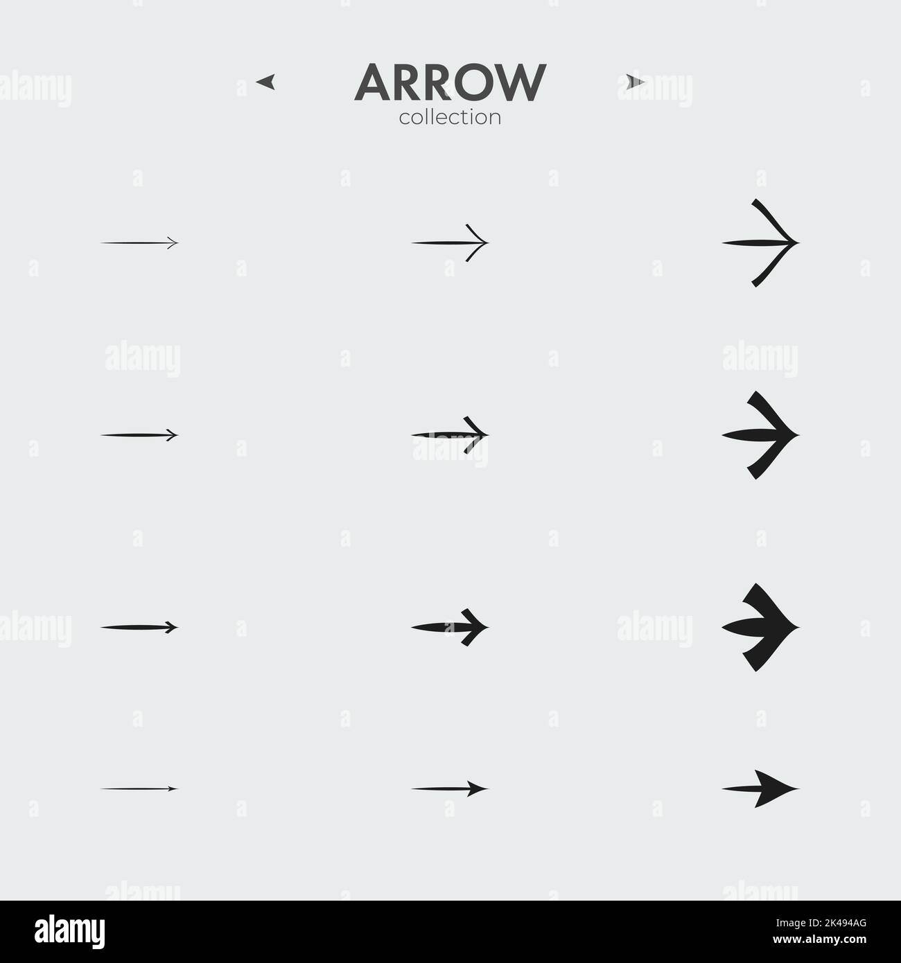 Arrow icon set. Icons collection. Modern vector symbols. For Apps. Editable vector stroke Stock ...