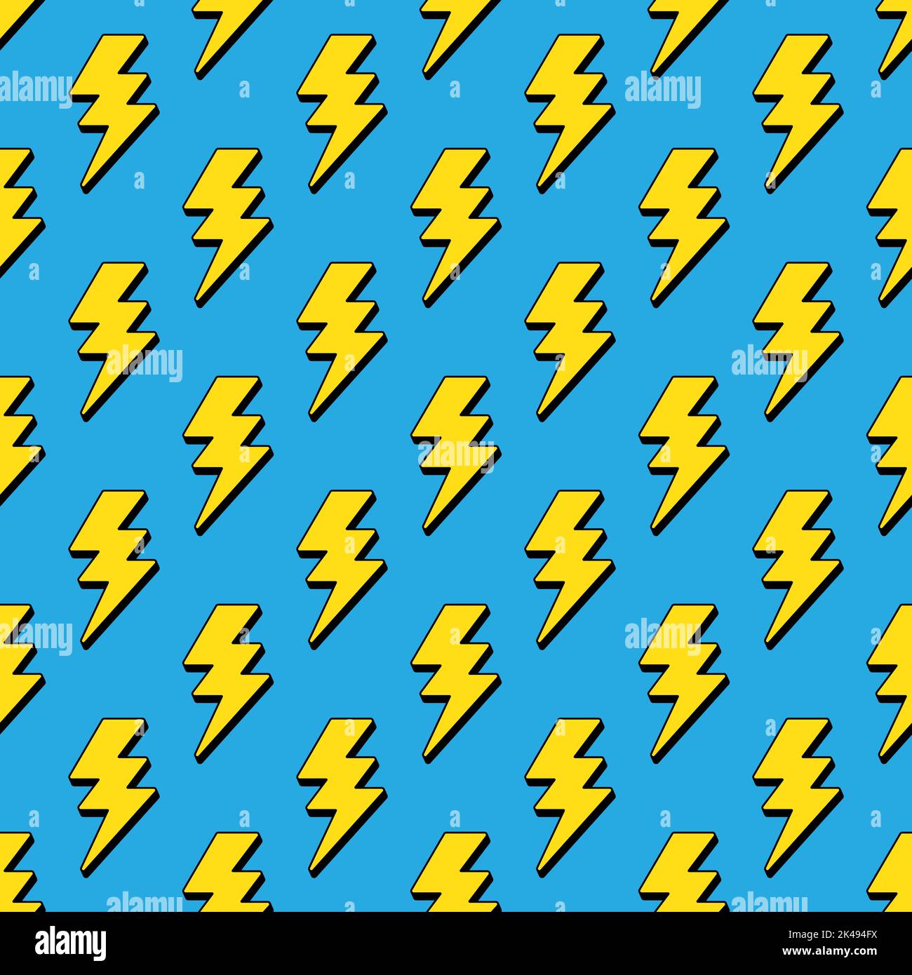 Electric lightning bolt seamless pattern. Vector background ...