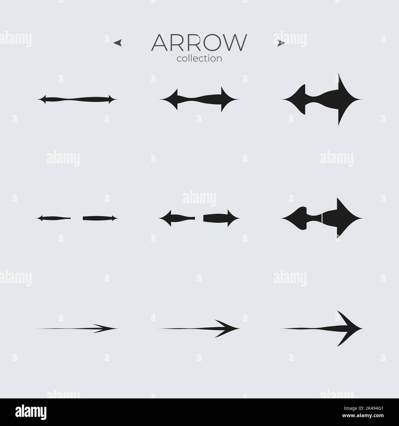Premium Set Of Arrow Line Smooth Arrow Symbol Collection Thin Line Style For Apps Vector