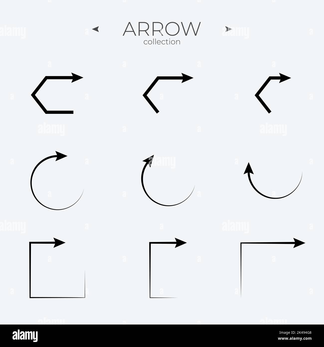 Simple set of arrow icons. Arrow vector icon set. Modern vector symbols. Web symbols for web ...