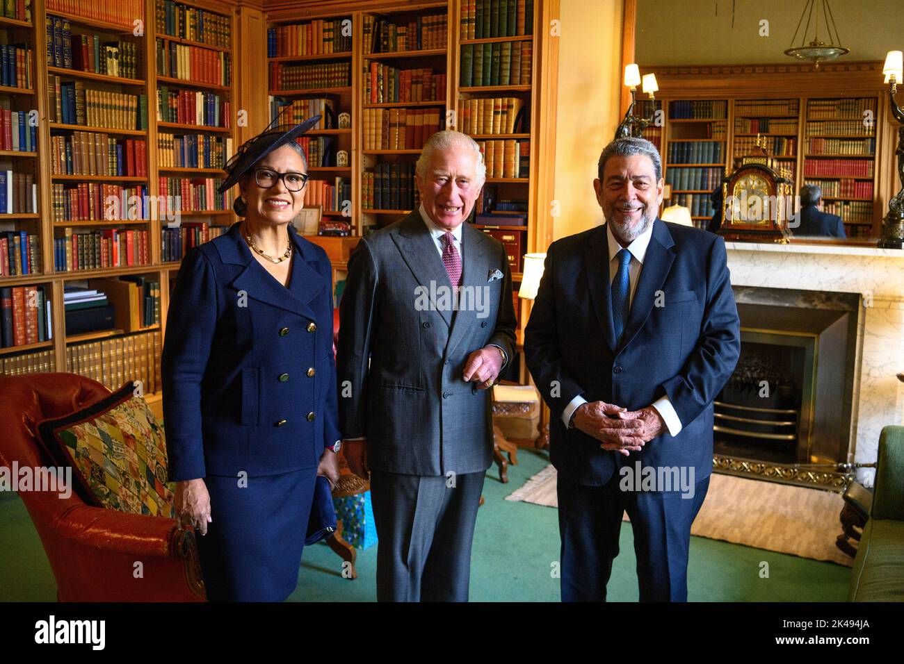 King Charles III during an audience with the Prime Minister of St ...