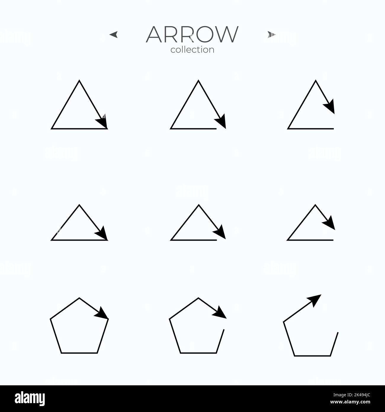 Premium set of arrow line. Smooth arrow symbol collection. Trendy line style. For Apps. Vector ...