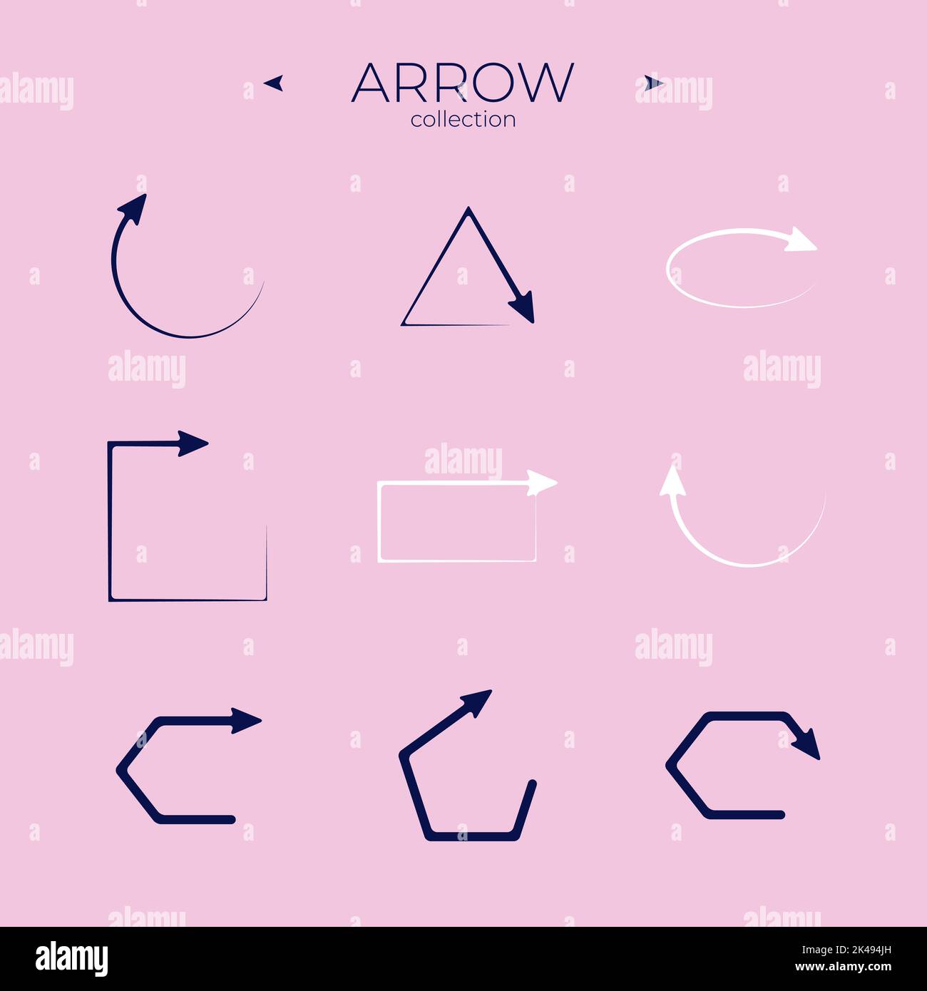 Smooth Line Icons. Smooth Arrow icons set. Thin line style. Web symbols ...