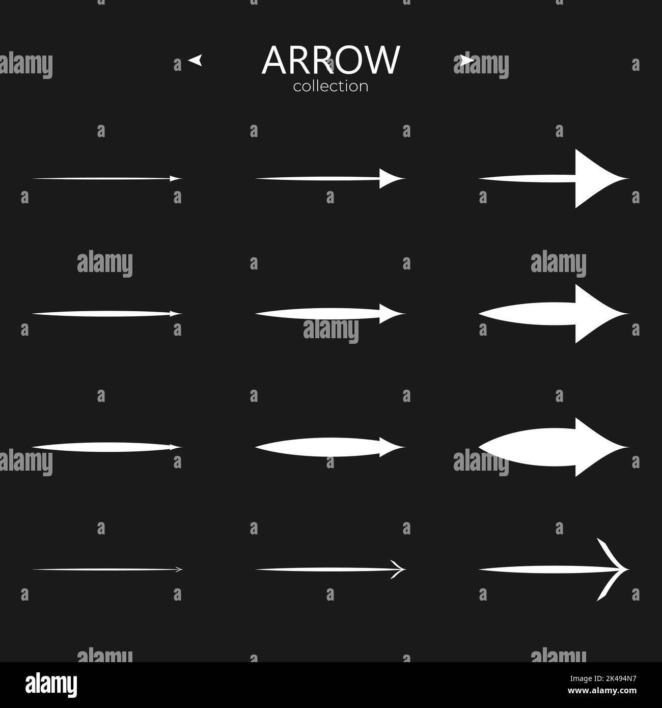 Simple set of arrow icons. Arrow symbol collection. Trendy style. For Apps. Vector illustration ...