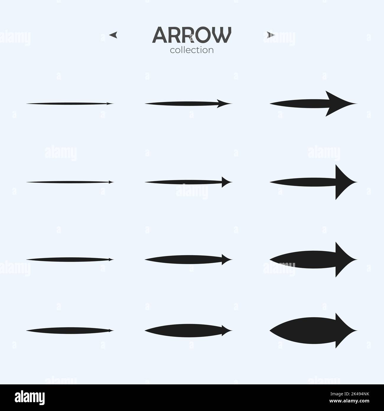 Set arrow icon collection different way arrows sign black vector hi-res stock photography and ...