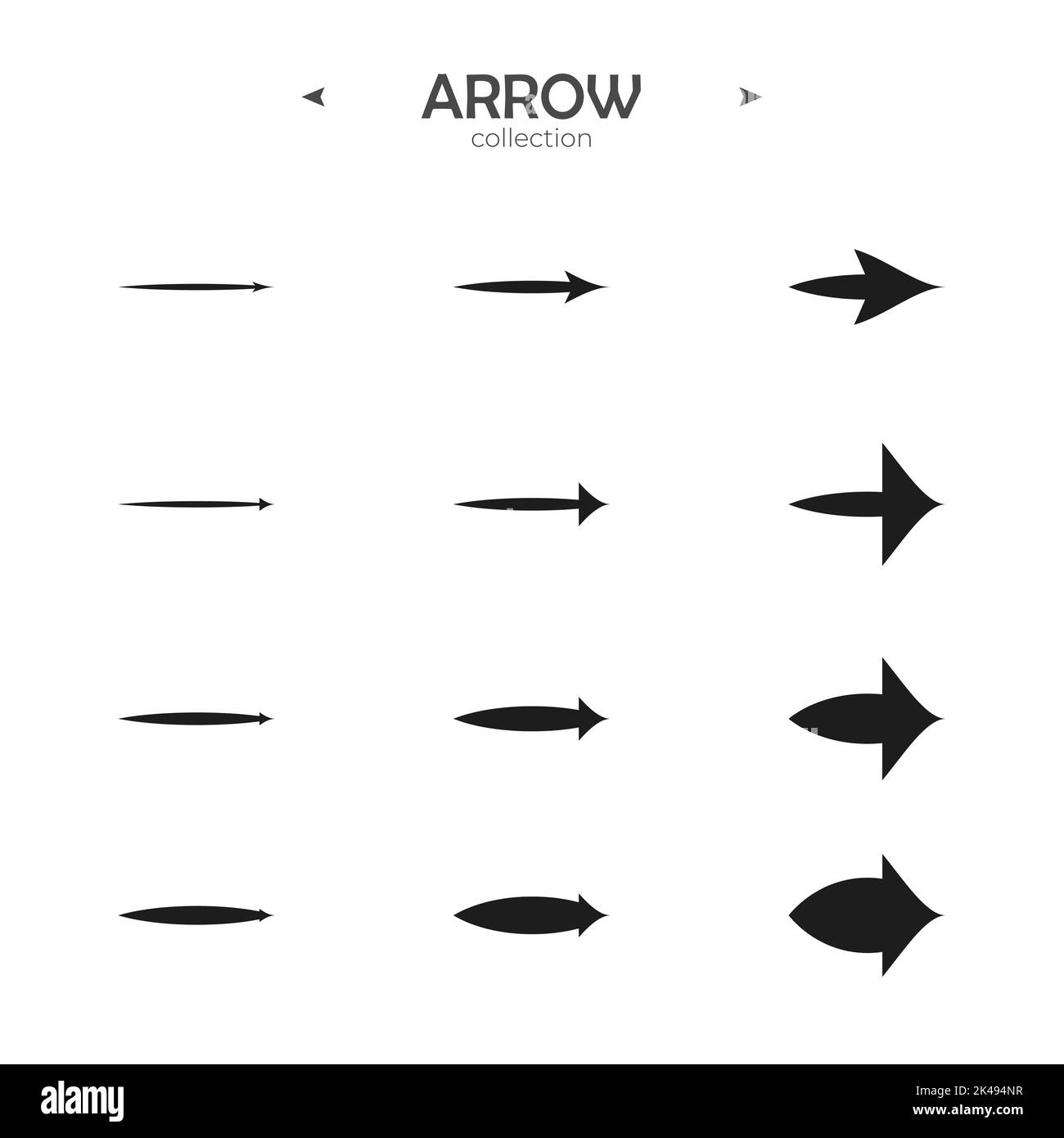 Arrow icon set. Arrow symbol collection. Arrow basic UI elements. To use in web and mobile UI ...