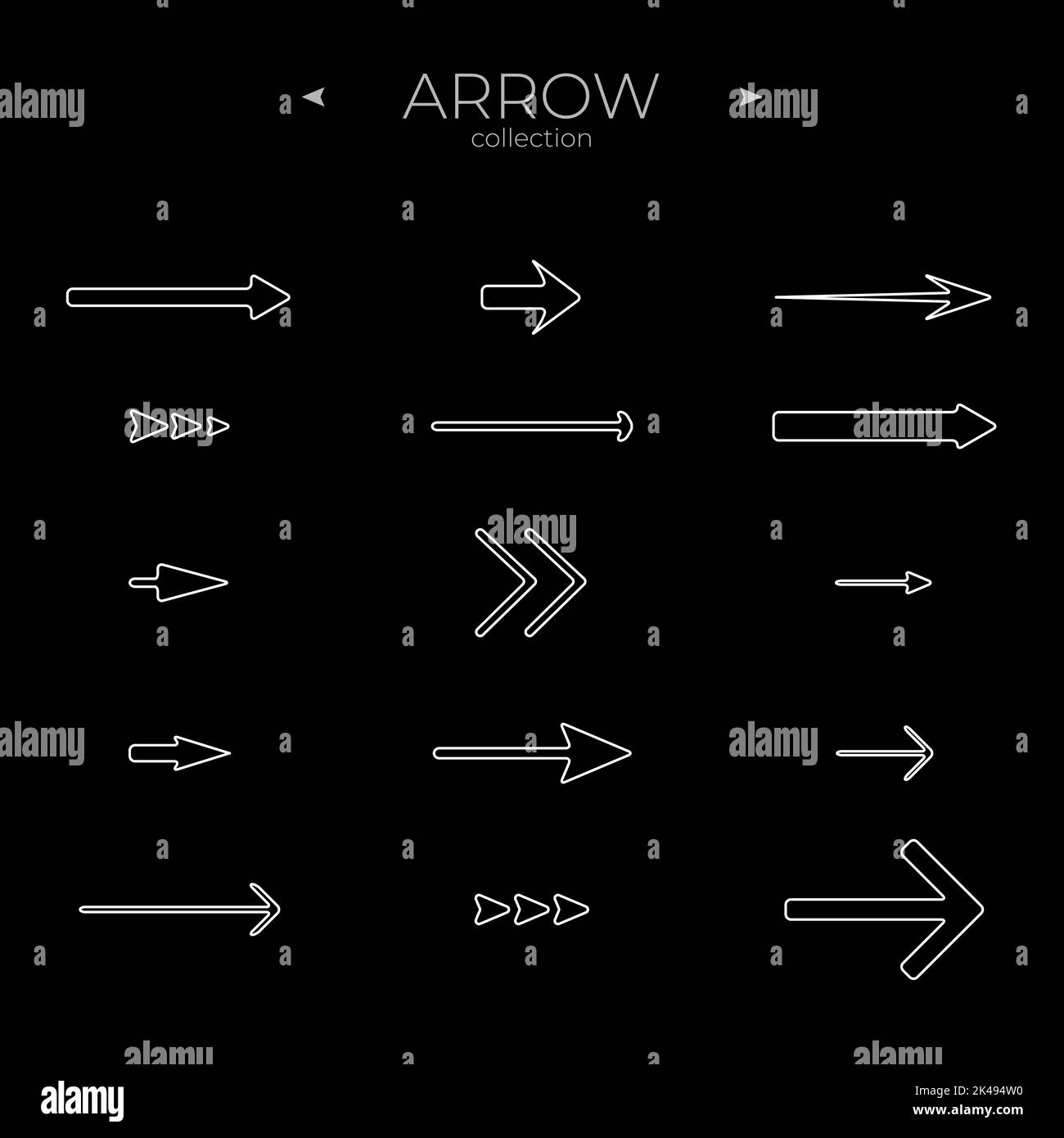 Line Arrow Icon Set Arrow Vector Icon Set Thin Line Style Web Symbols For Web Sites Editable