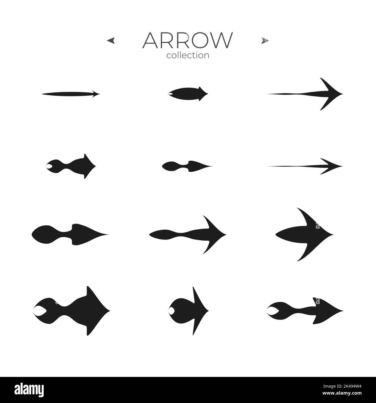 Smooth Line Icons. Smooth Arrow icons set. Thin line style. For Apps. Vector Stock Vector Image ...