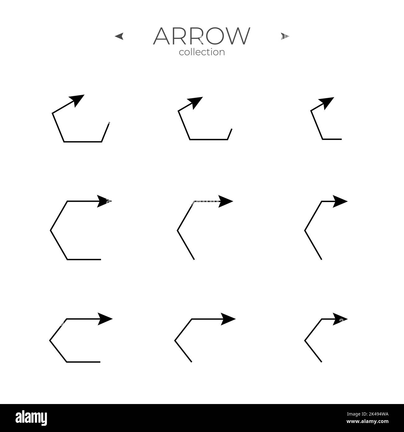 Premium set of arrow line. Smooth arrow symbol collection. Modern vector symbols. Web symbols ...