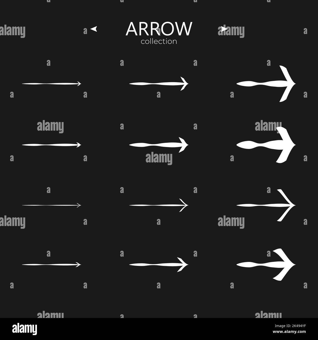 Arrow collection. Arrow vector icon set. Trendy style. Simple Minimal Pictogram. Editable vector ...