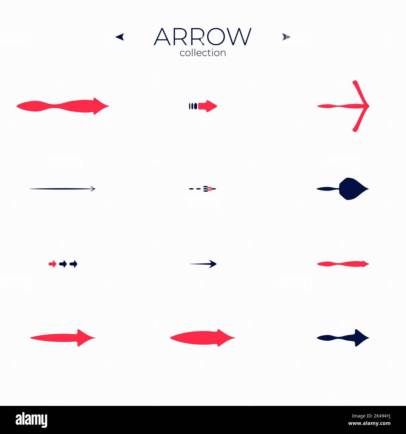 Smooth Line Icons. Smooth arrow symbol collection. Trendy line style. For Web Graphics. Vector ...