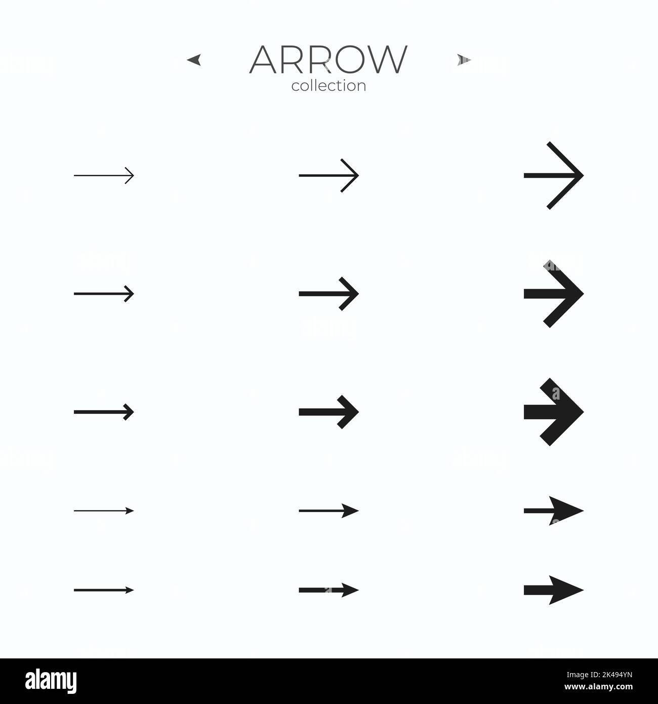 Simple set of arrow icons. Arrow symbol collection. Modern vector ...