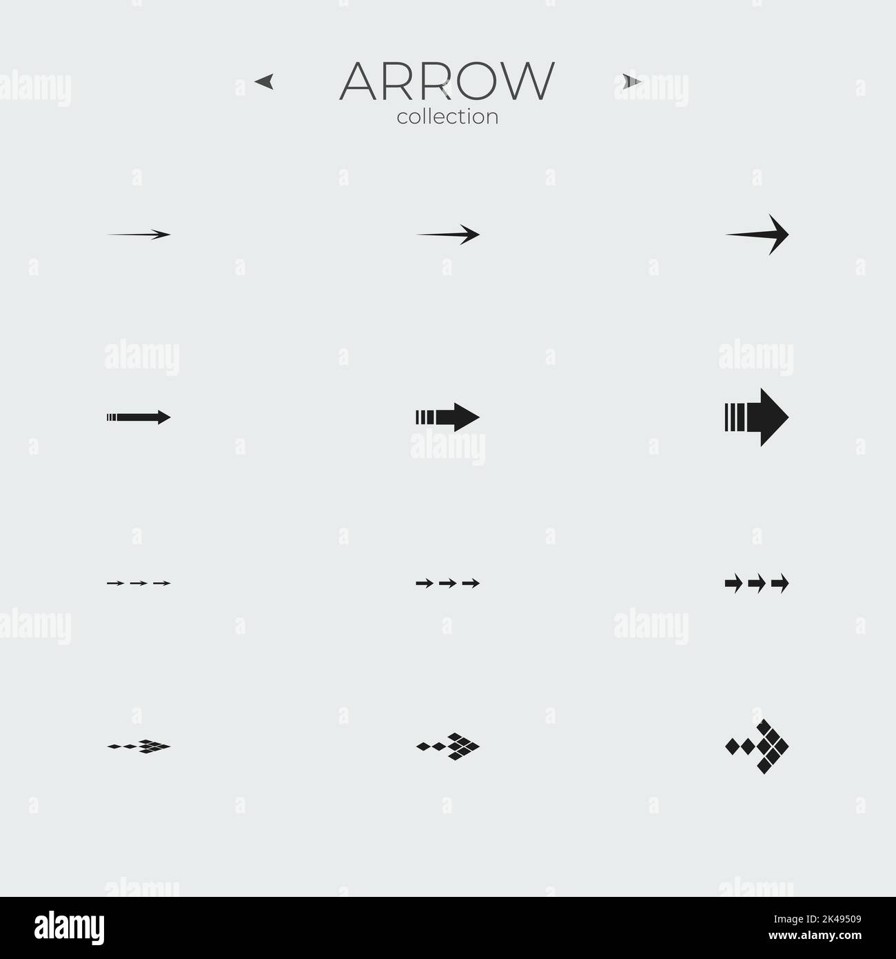 Premium Set Of Arrow Icons Collection Arrow Basic Ui Elements For Web Graphics Vector