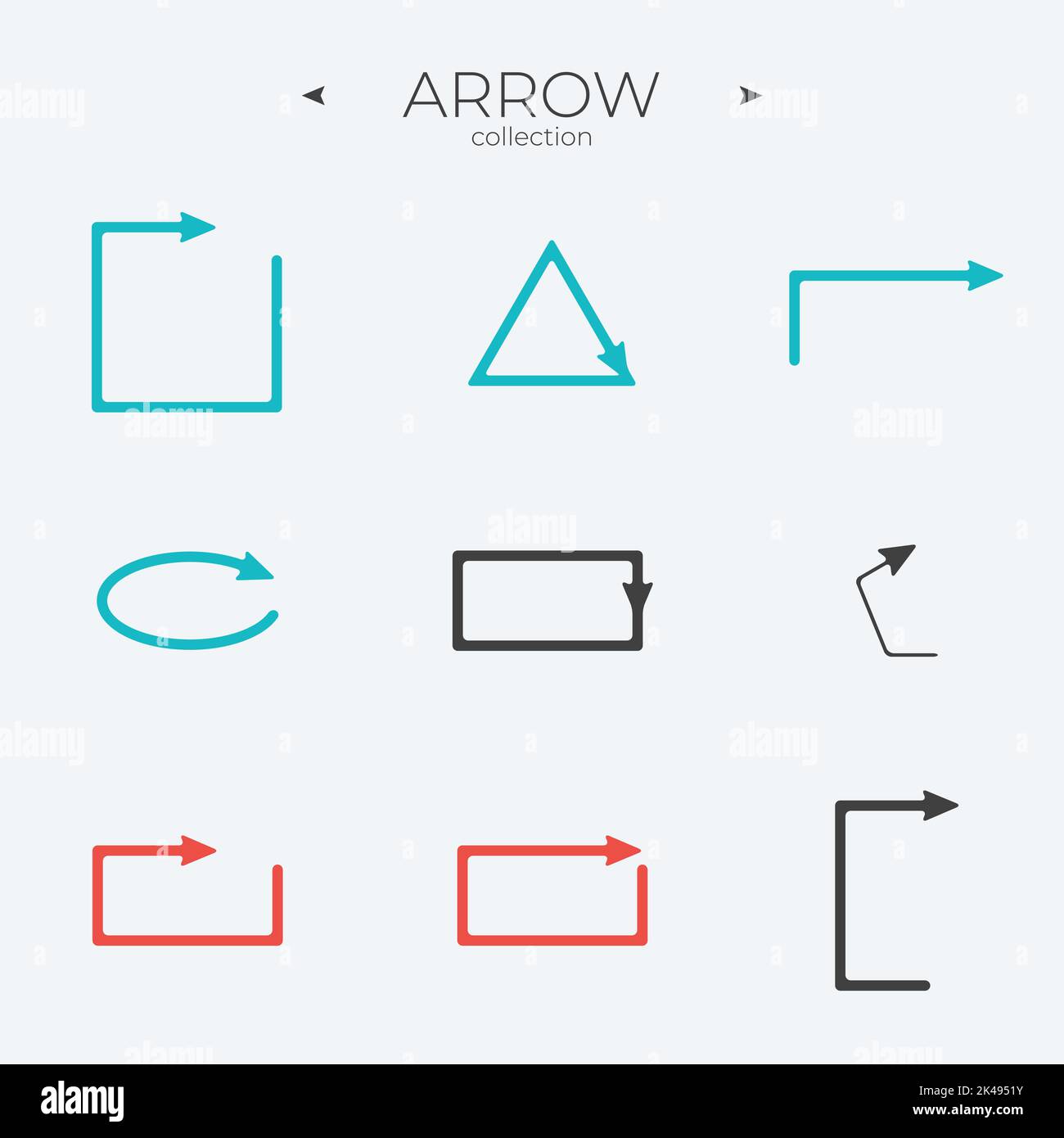 Smooth Line Icons. Smooth Arrow icons set. Thin line style. Web symbols ...