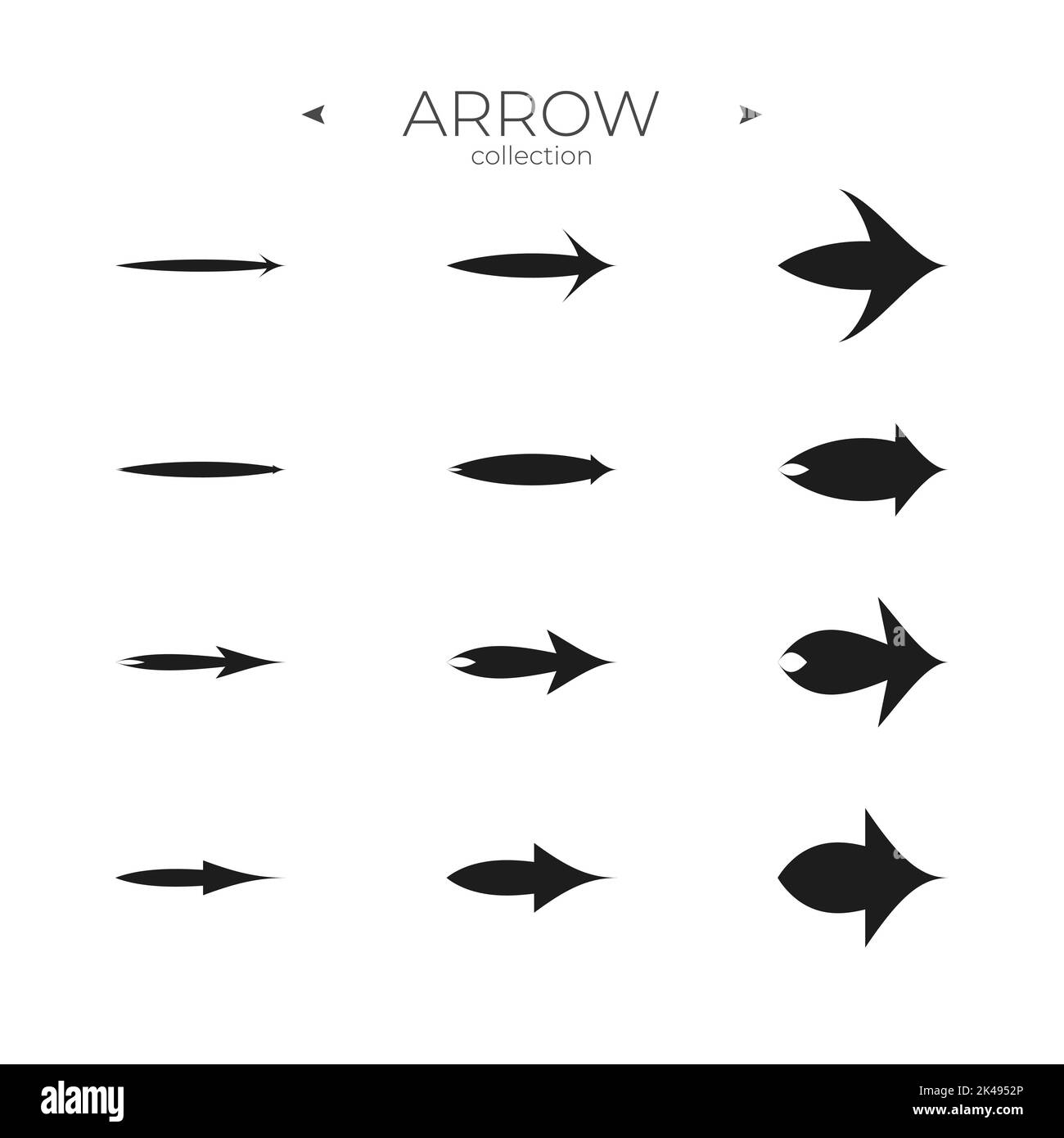 Smooth Line Icons. Smooth arrow symbol collection. Trendy line style ...