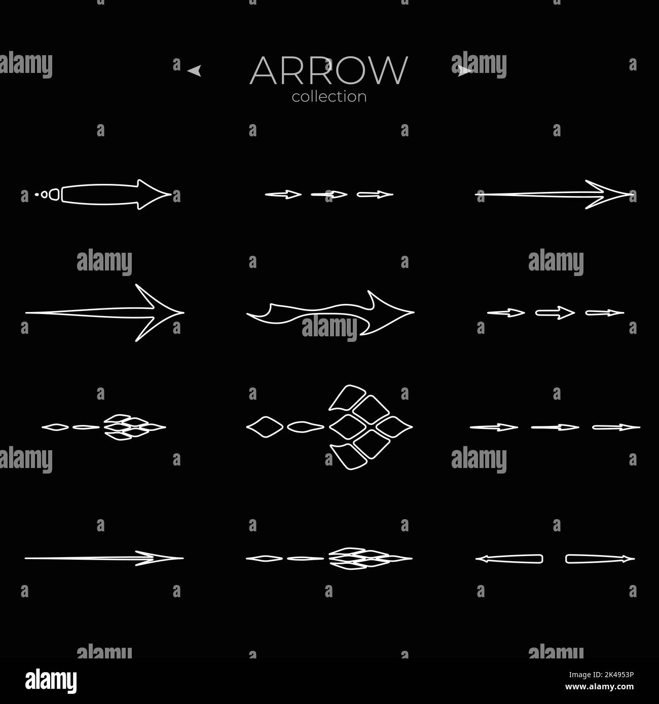 Line Arrow Icon Set Universal Arrow Icon Arrow Basic Ui Elements Simple Minimal Pictogram