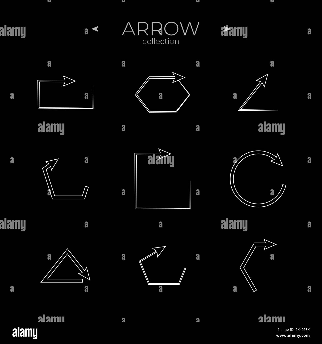 Simple set of arrow icons. Line icons collection. Thin line style. For Web Graphics. Vector ...