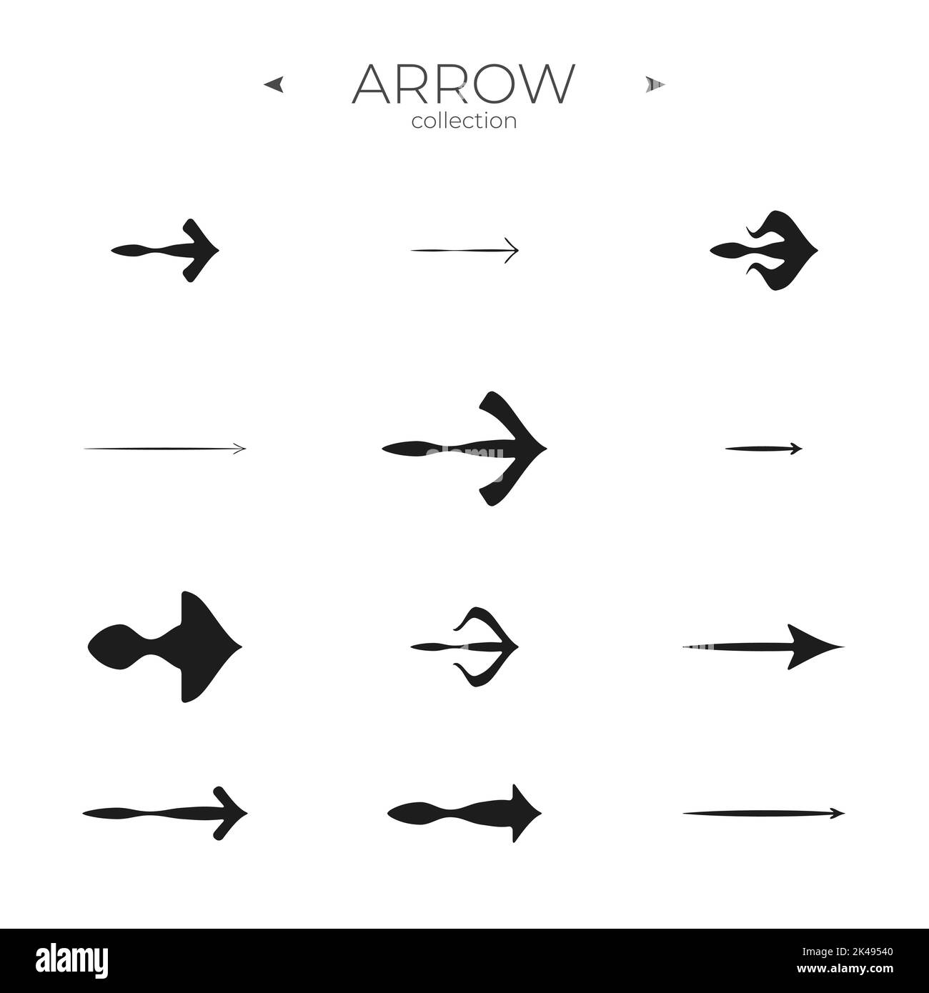 Premium set of arrow line. Smooth arrow symbol collection. Modern vector symbols. Web symbols ...