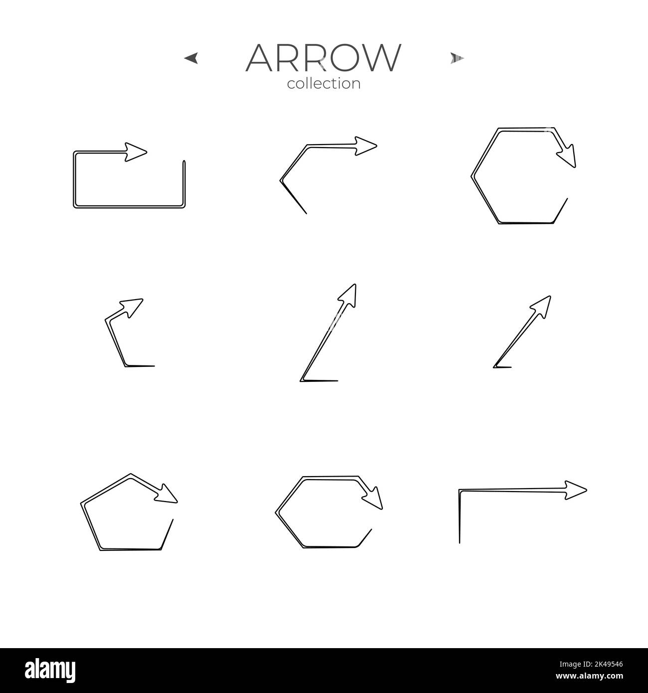 Premium set of arrow line. Arrow vector icon set. Arrow basic UI elements. For Web Graphics ...