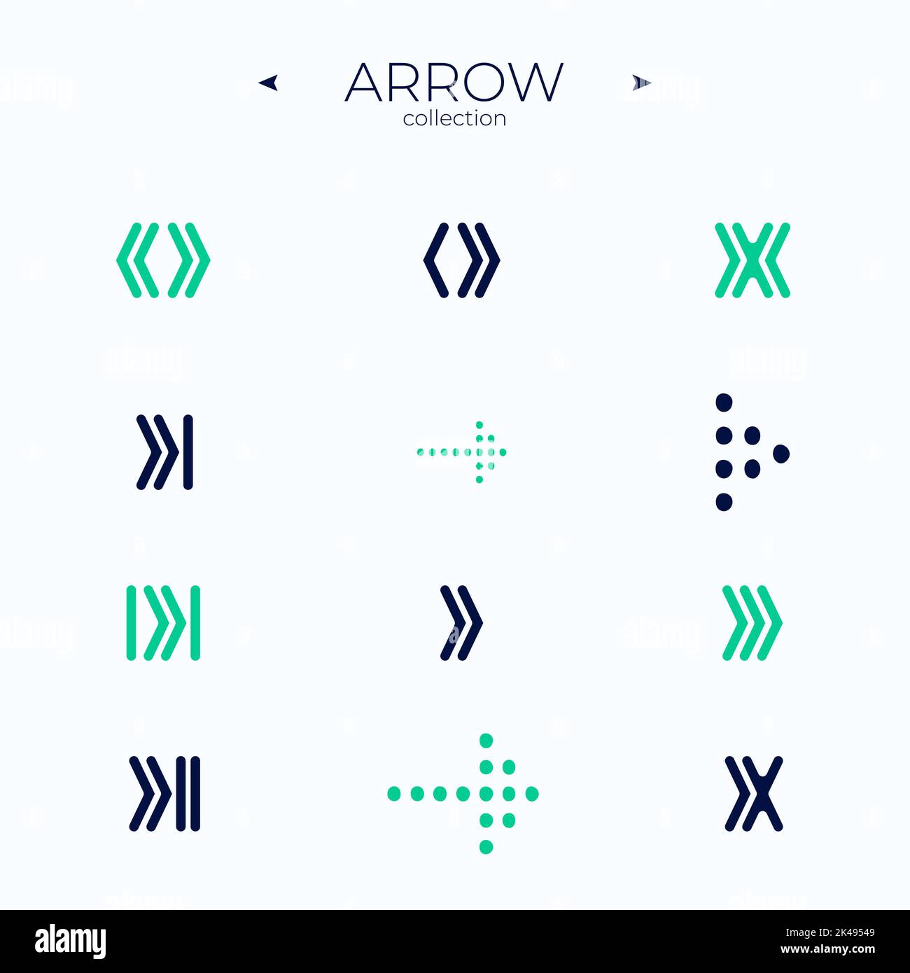 Simple set of arrow icons. Universal Arrow icon. Thin line style. To use in web and mobile UI ...